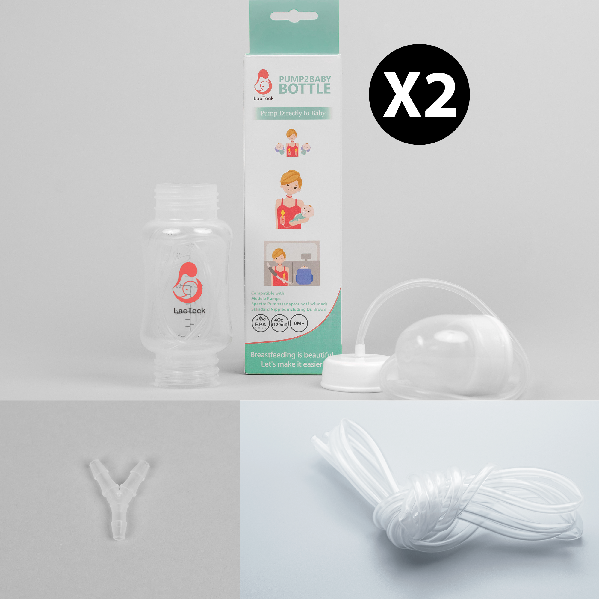 Pump2Baby Bottle Kit | Pump & Feed From One Bottle – LacTeck